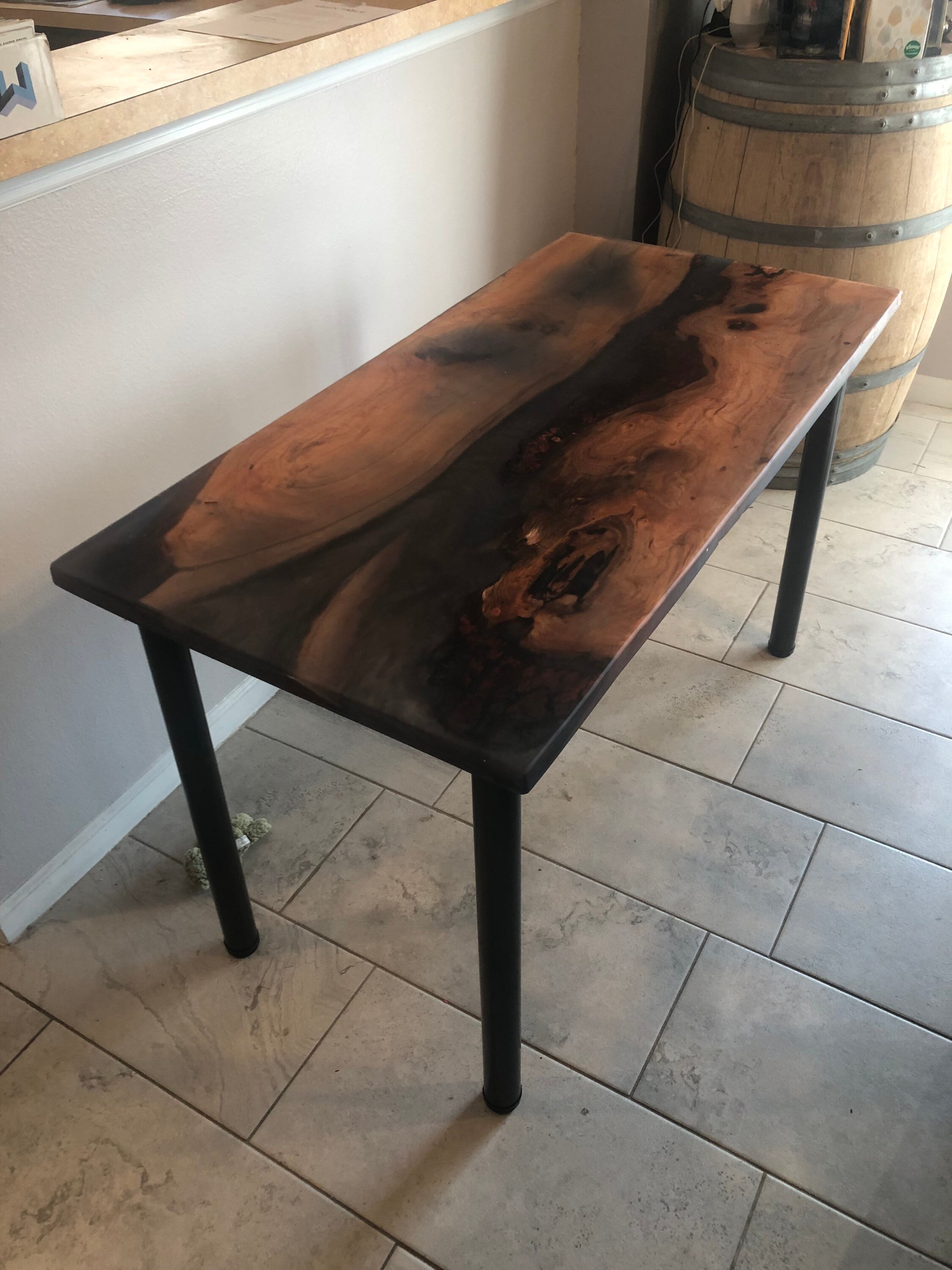 Walnut Resin Table - Etsy