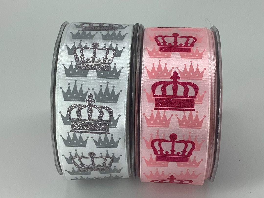 1 Yard of Wired Crown Ribbon Queen Ribbon Pink Crown Ribbon - Etsy
