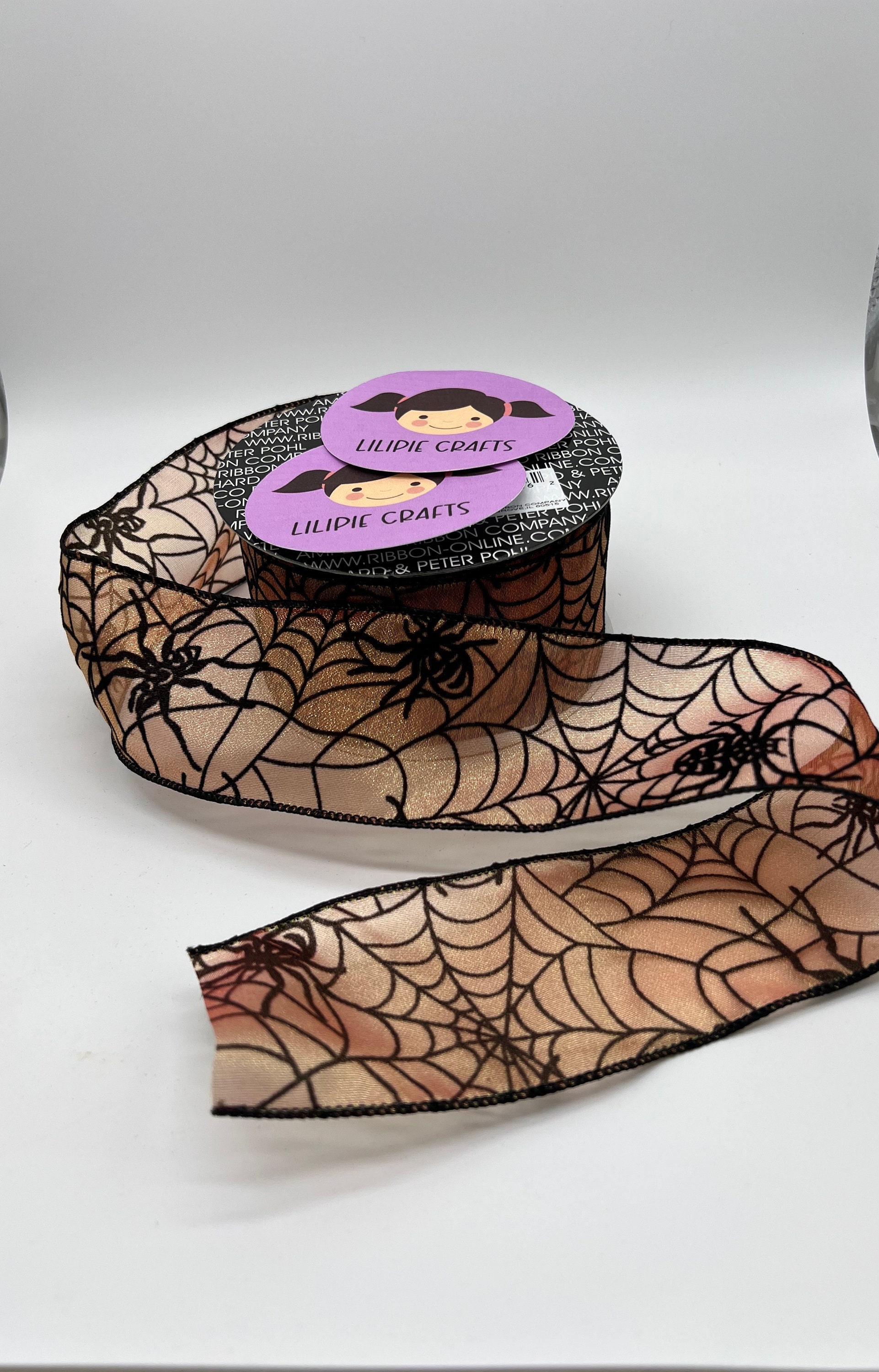 1 Yard of 2.5 Wired Halloween Ribbon Spider Ribbon Skull - Etsy