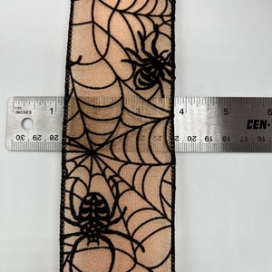 1 Yard of 2.5 Wired Halloween Ribbon, Spider Ribbon, Skull Ribbon ...