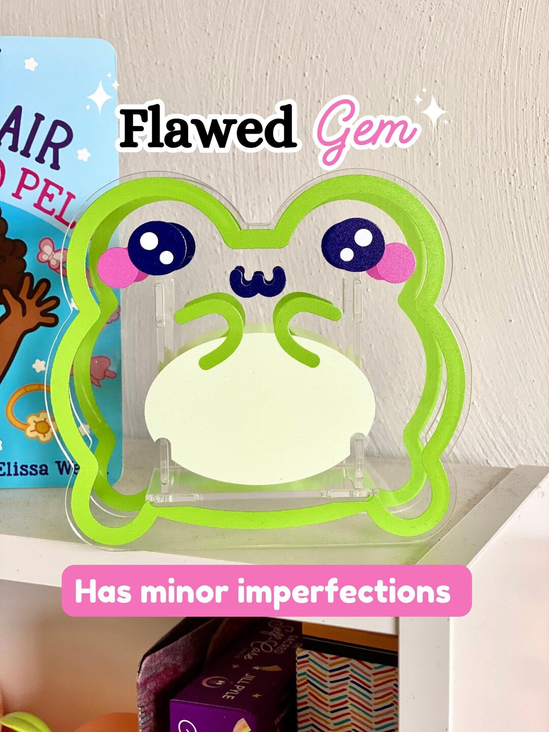 Flawed Kawaii Frog Acrylic Pen Holder Cute Office Supplies Cute ...