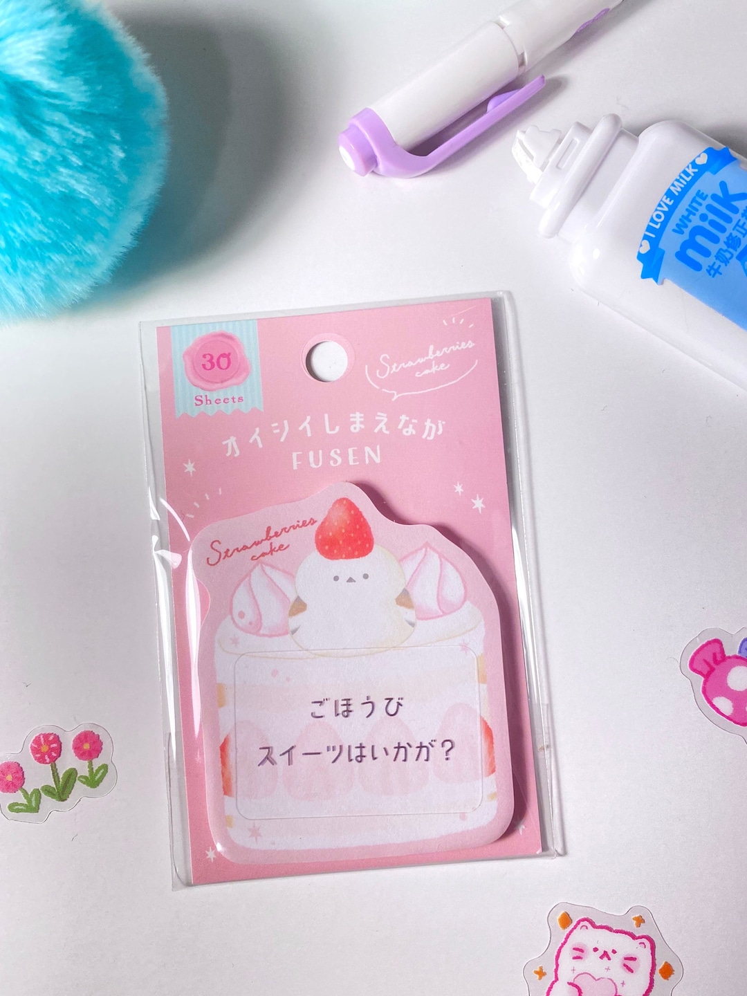Kawaii Cute Sticky Notes Kawaii Stationery Strawberry - Etsy