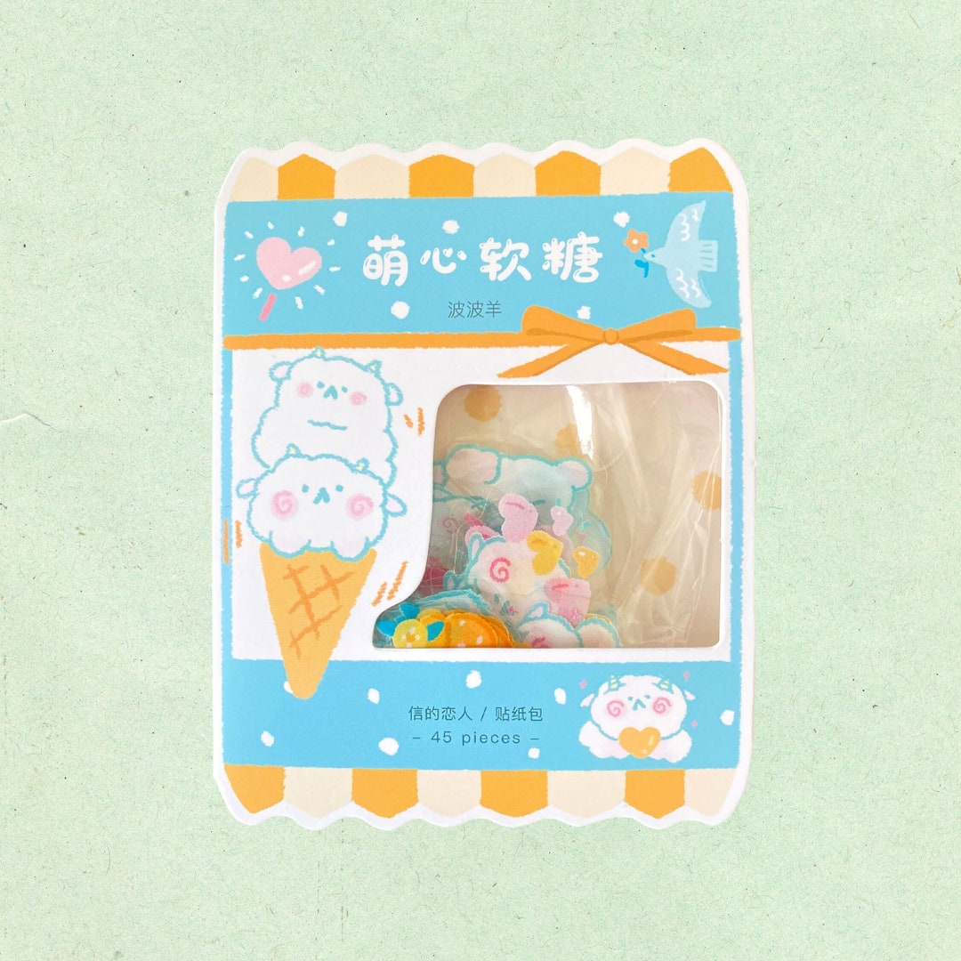 Clear Blue Stickers Cute Stickers Kawaii Planner Stickers Clear 45 Pcs ...