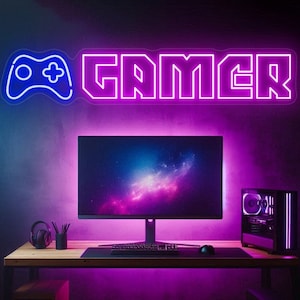 Gamer Neon Sign Custom, Game Room Decor, Personalized Gamer Tag Sign ...