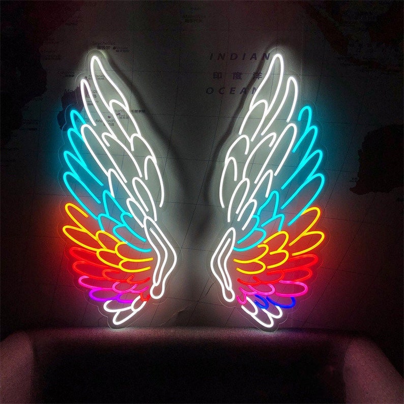 Custom Wings Neon Sign Angel Wings Neon Neon Bar Sign - Etsy