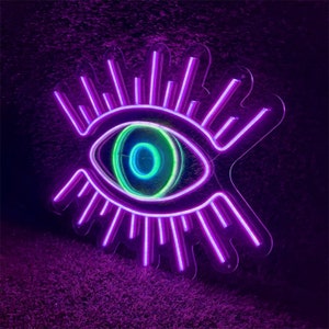 Evil Eye Custom Neon Sign Logo Wall Art Decor | Anime Neon Sign ...