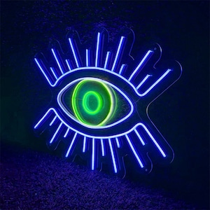 Evil Eye Custom Neon Sign Logo Wall Art Decor | Anime Neon Sign ...