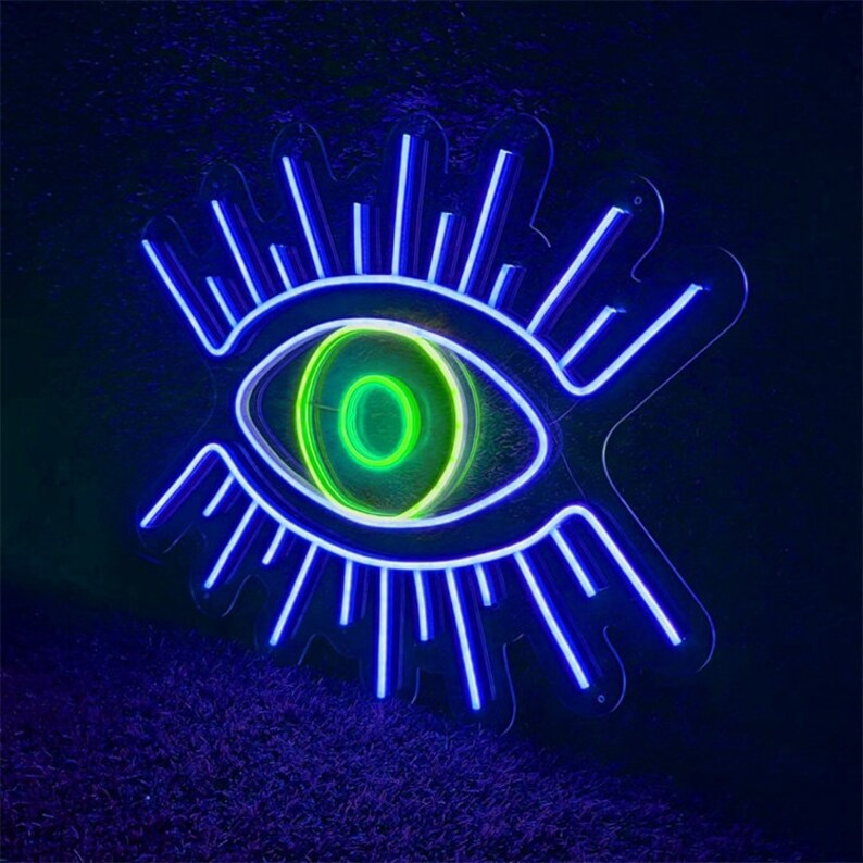 Evil Eye Custom Neon Sign Logo Wall Art Decor | Anime Neon Sign ...