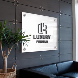 Custom Square Acrylic Business Logo Sign || Custom Logo Sign for ...