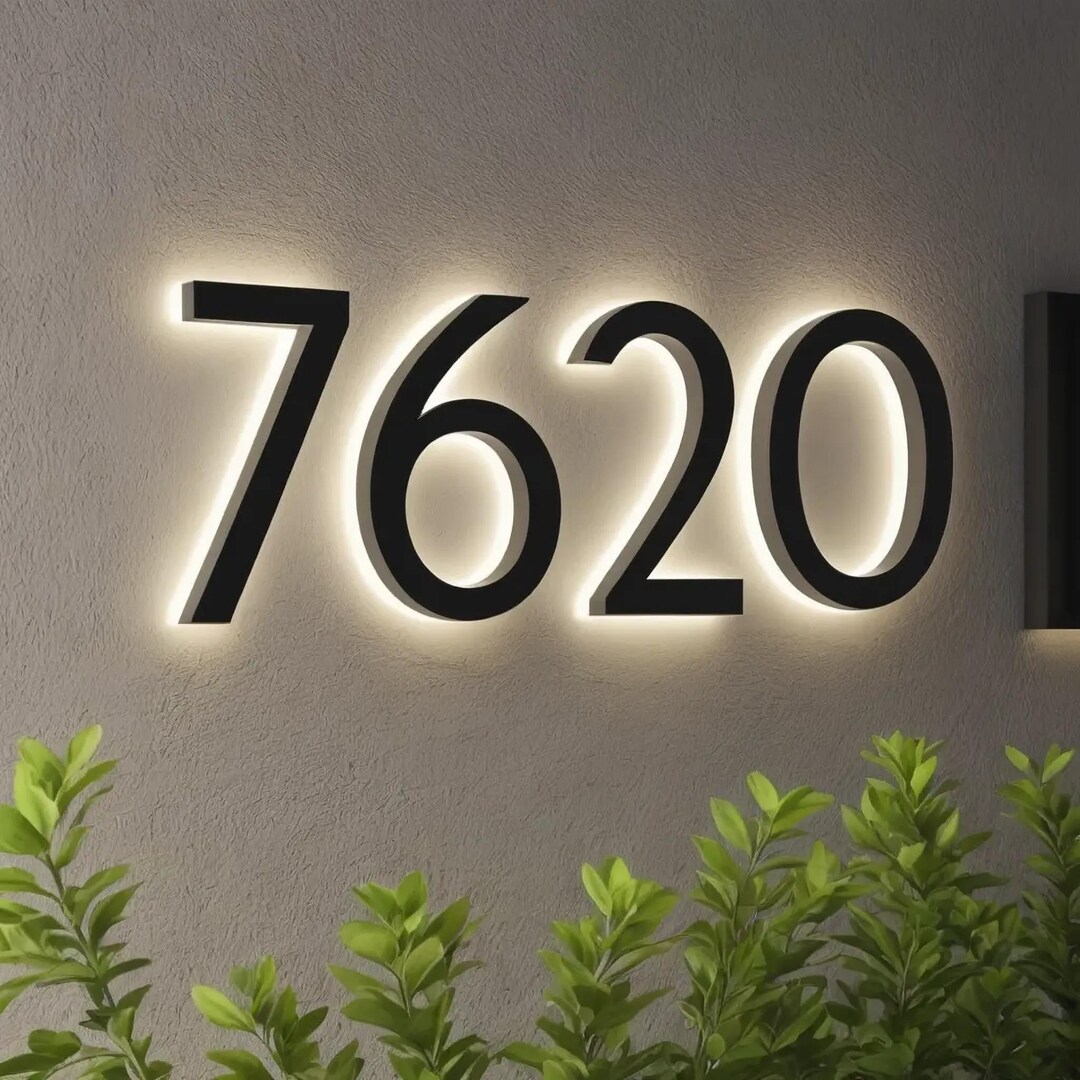 Led House Number|3d House Numbers Sign | Address Sign | Metal Sign ...