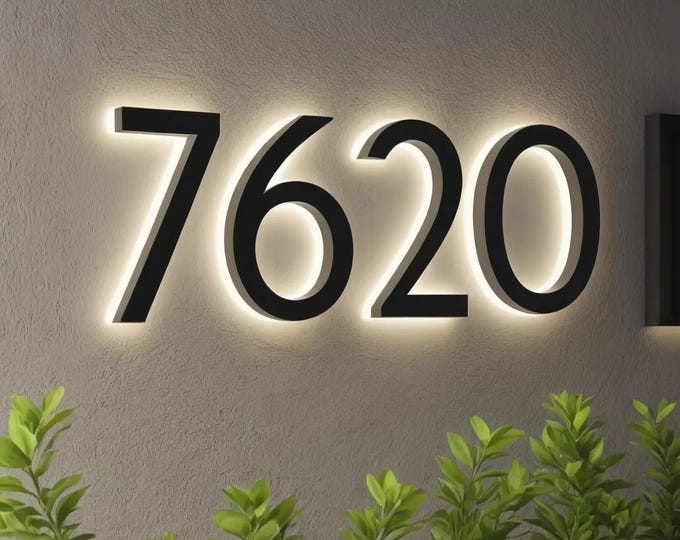 Modern House Numbers | Electrical With 24V LED Transformer ...