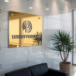 Custom Square Acrylic Business Logo Sign || Custom Logo Sign for ...