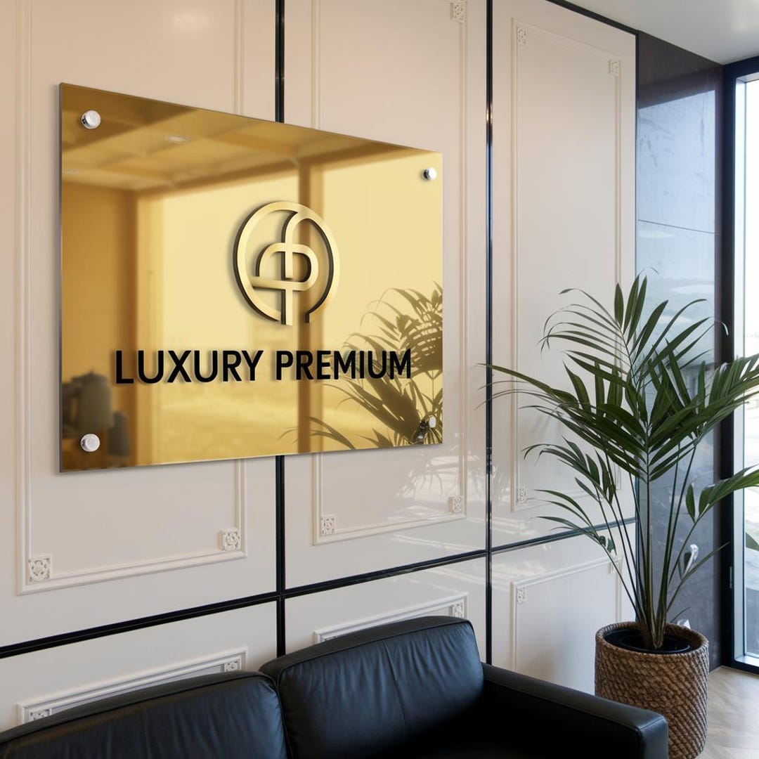 Custom Square Acrylic Business Logo Sign || Custom Logo Sign for ...