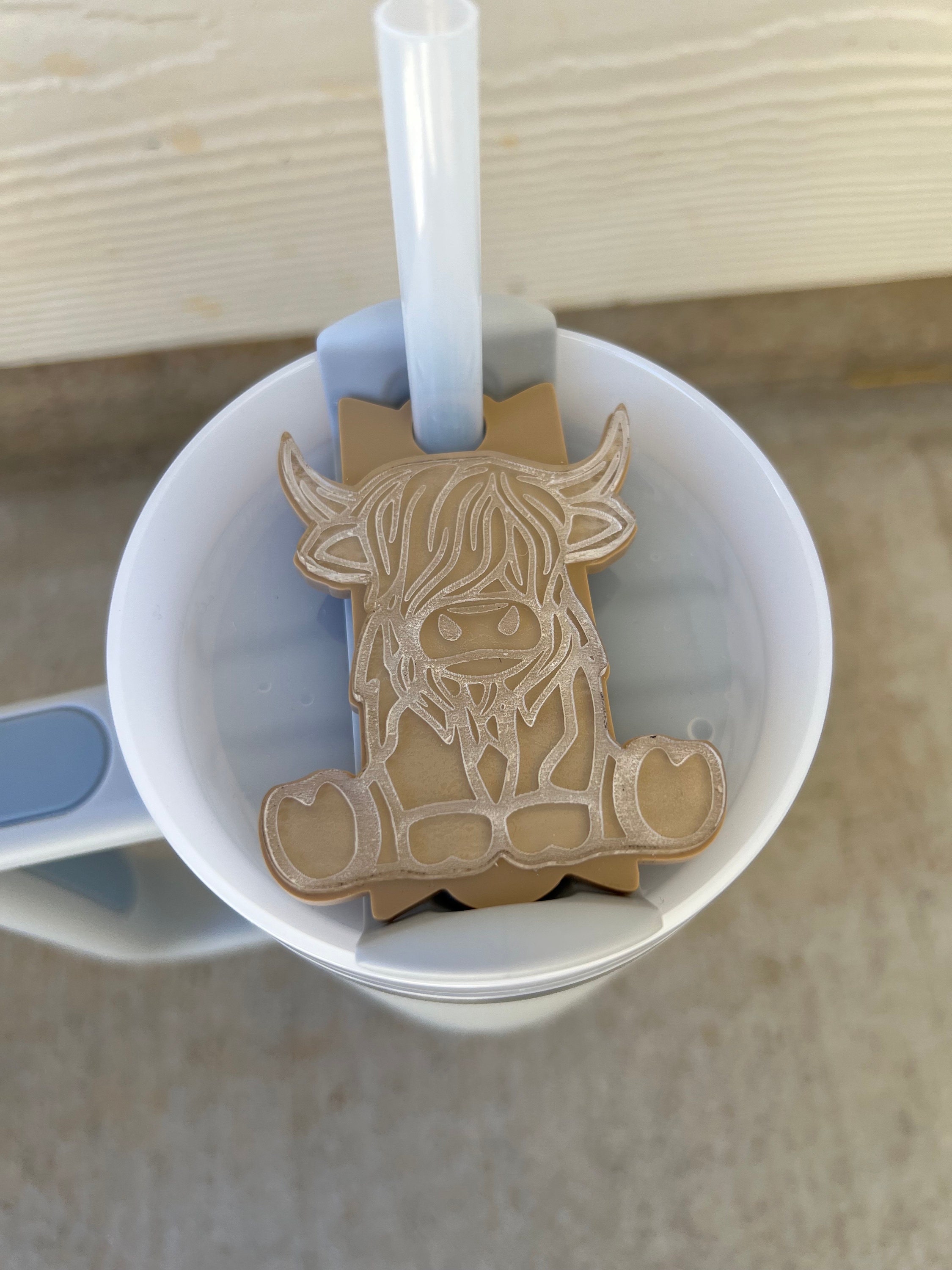 Highland Cow Stanley Name Plate, Name Tag, Acrylic Lid Topper, Custom ...