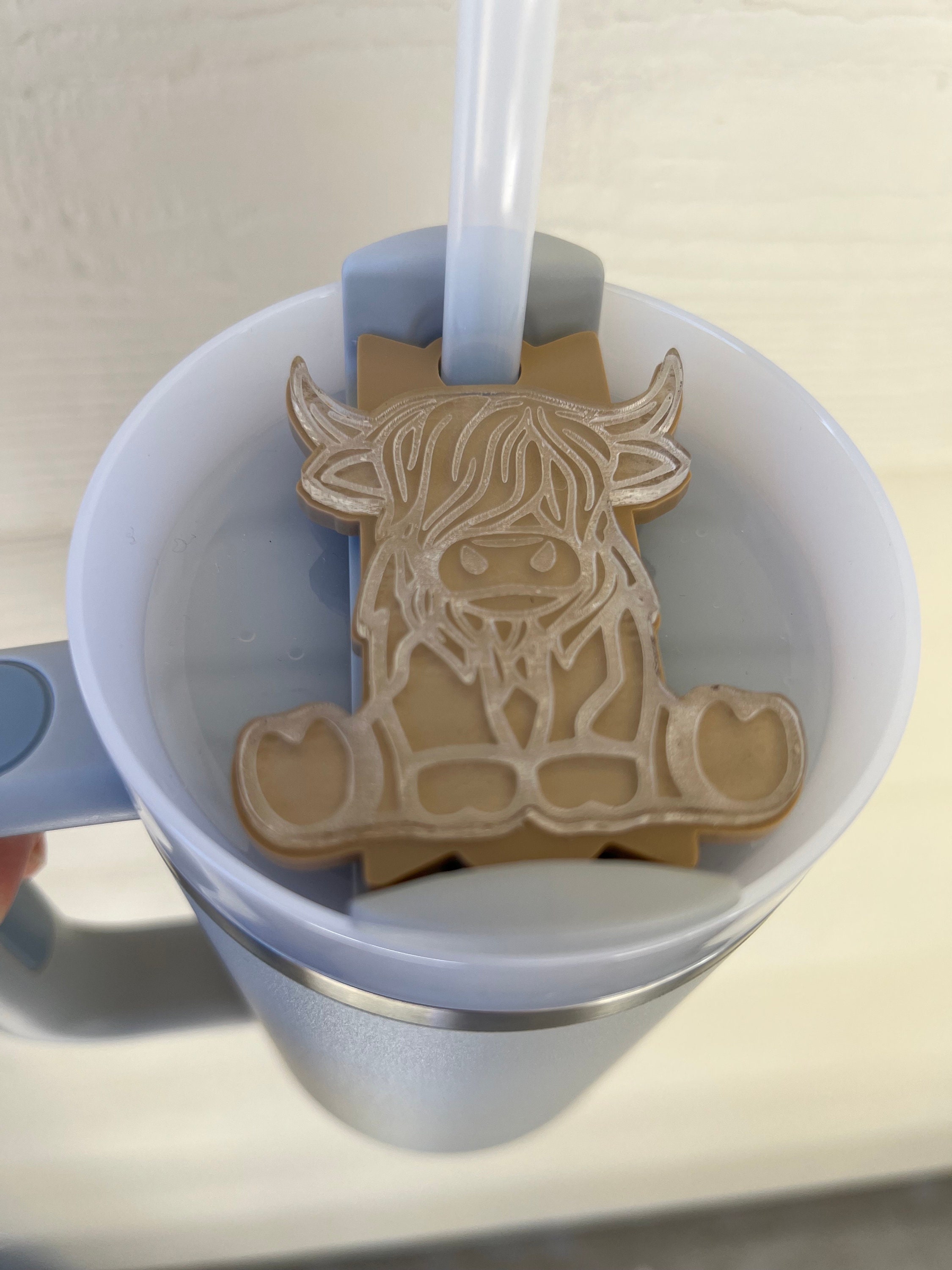 Highland Cow Stanley Name Plate, Name Tag, Acrylic Lid Topper, Custom ...