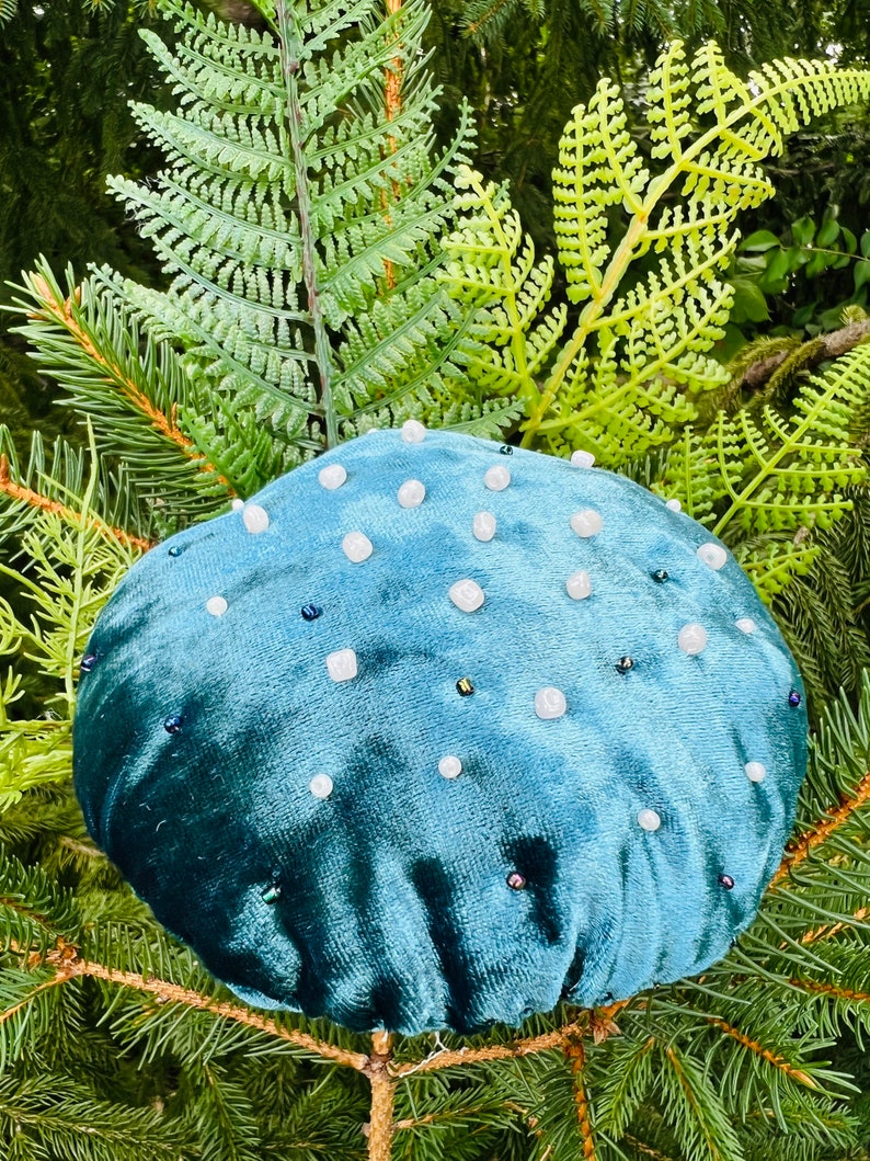 Turquoise and Dark Iridescent Mushroom Tree Topper - Etsy