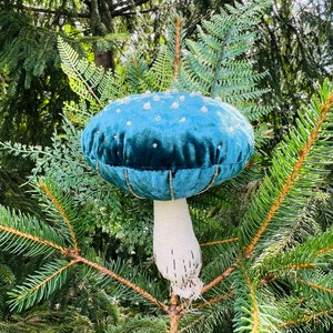 Turquoise and Silver Mushroom Tree Topper - Etsy