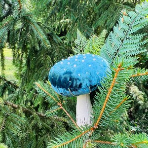 Turquoise and Silver Mushroom Tree Topper - Etsy