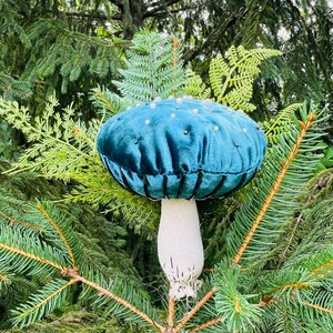 Turquoise and Dark Iridescent Mushroom Tree Topper - Etsy