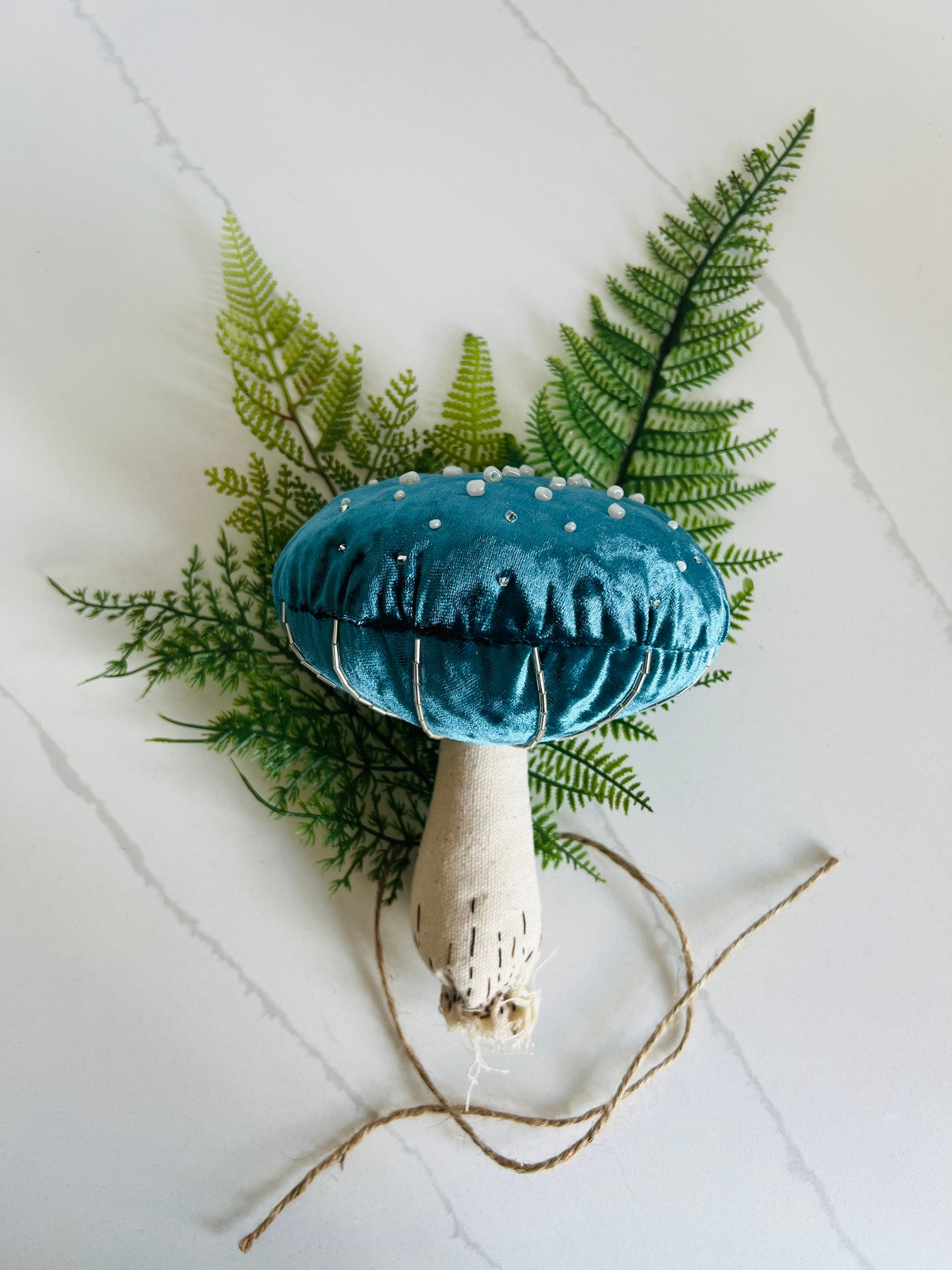 Turquoise and Silver Mushroom Tree Topper - Etsy