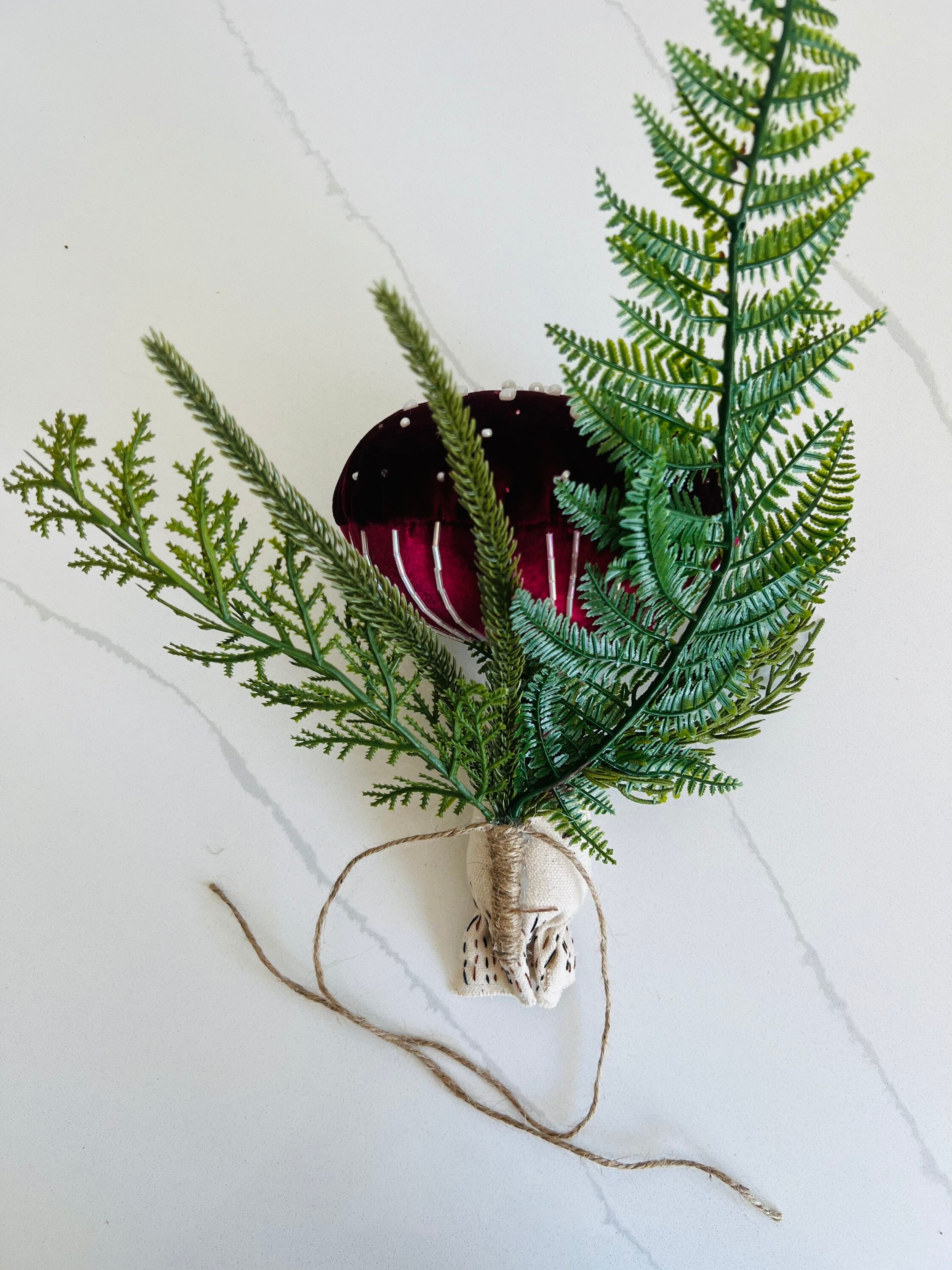 Red and Iridescent Mushroom Tree Topper - Etsy