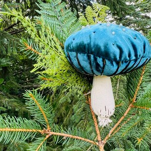 Turquoise and Dark Iridescent Mushroom Tree Topper - Etsy