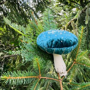 Turquoise and Silver Mushroom Tree Topper - Etsy