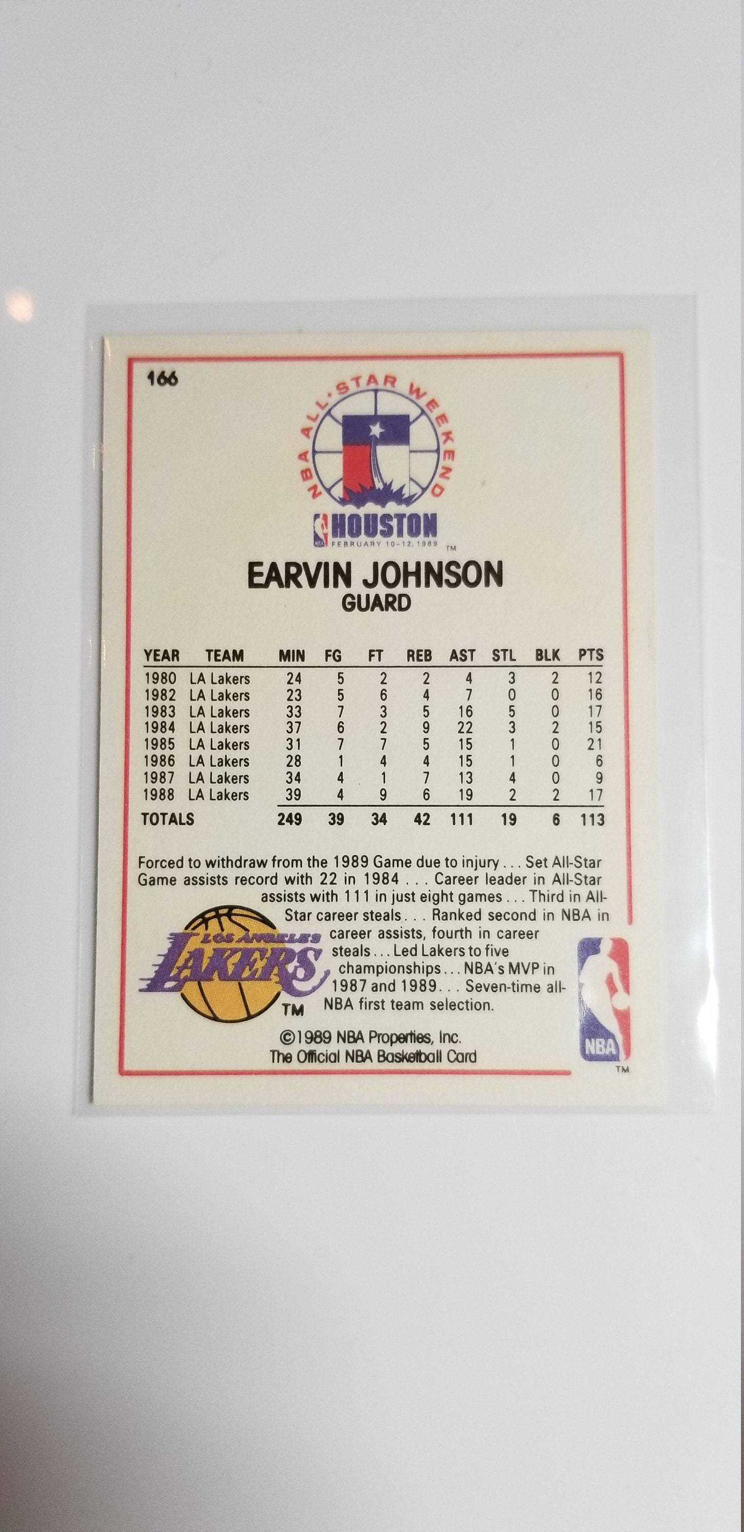 1989 Hoops Magic Card. Earvin Magic Johnson 89 NBA All-star Game. - Etsy