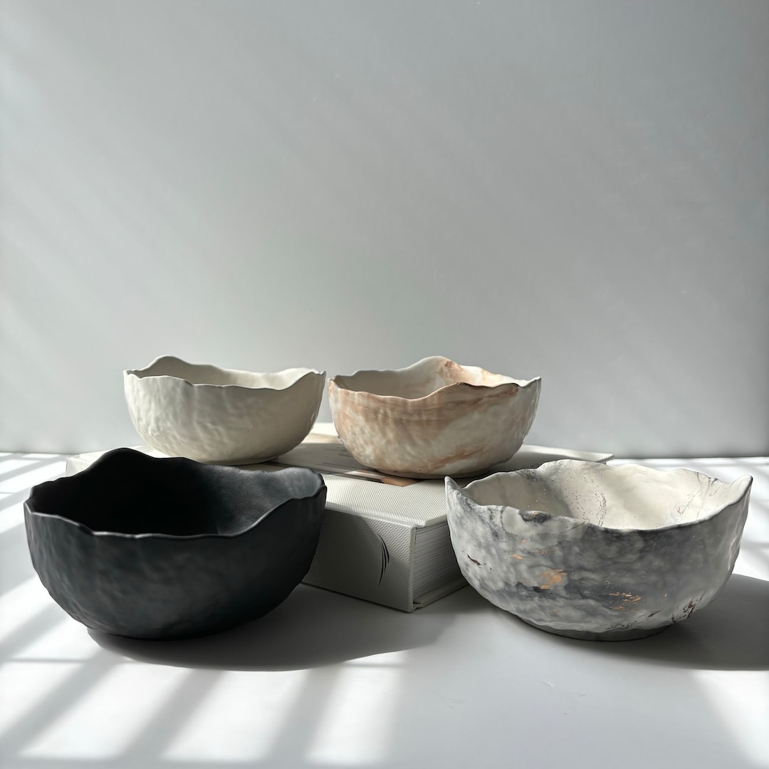 Daso Textured Bowl | Concrete Bowl | Centerpiece | Catchall Bowl ...