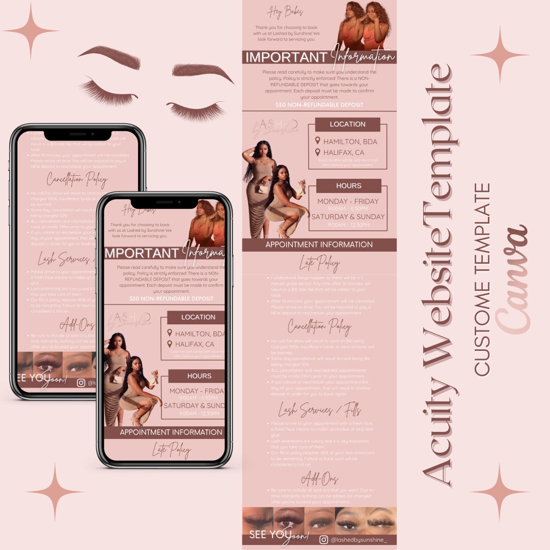 Custom Acuity Design, Acuity Site Revamp, Booking Website - Etsy