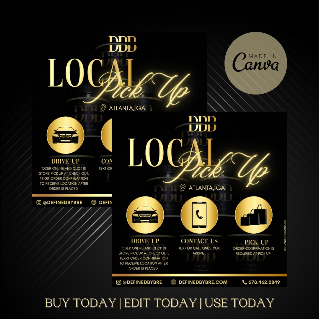 CURBSIDE Pick up Flyer, LOCAL Pick up Flyer, Social Media Flyer, Canva ...