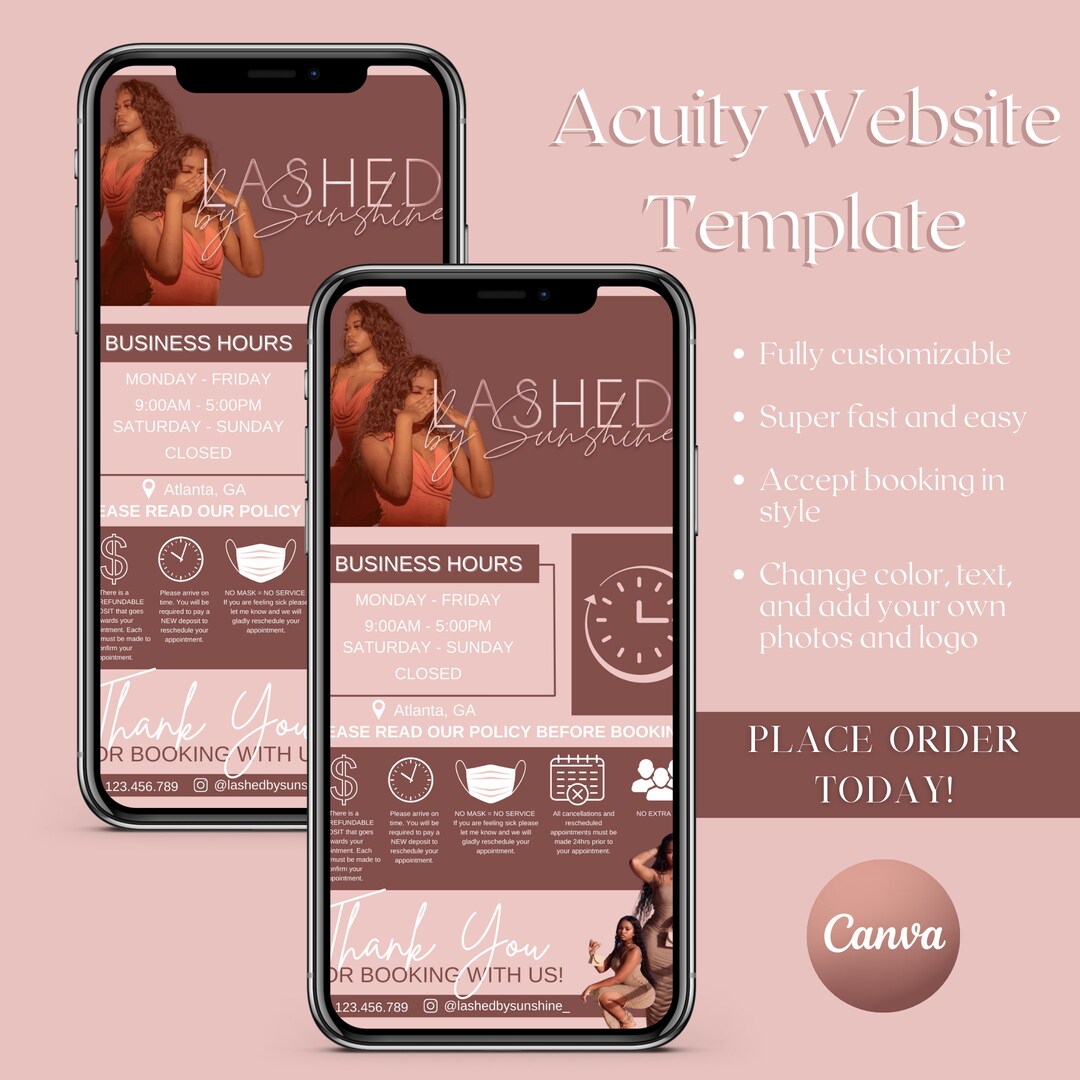 DIY Acuity Booking Website DIY Acuity Template Editable Website Banners ...
