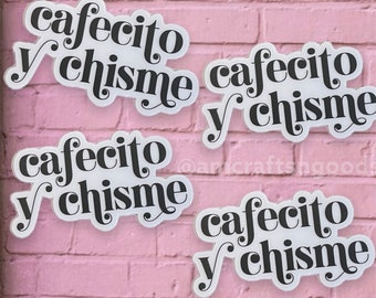 Cafecito Y Chisme Sticker Sticker Cafecito Conchas Waterproof Sticker ...