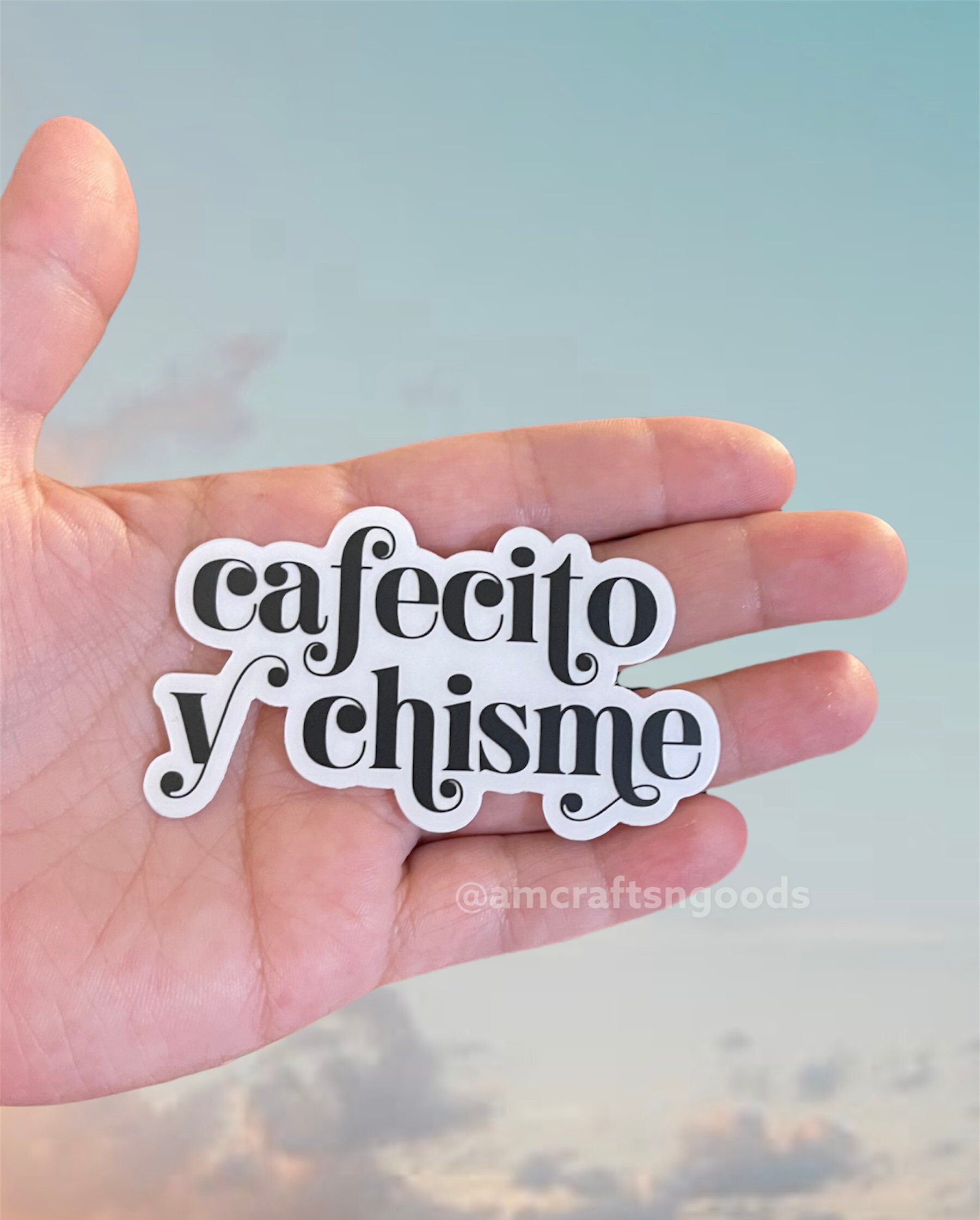 Cafecito Y Chisme Clear Sticker || Water Bottle Stickers || Laptop ...