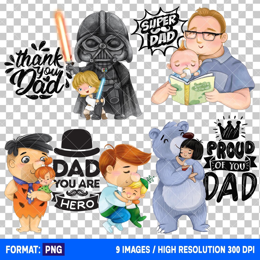 Fathers Day Clipart PNG Bundle, Instant Download, Png Bundle for Cricut ...