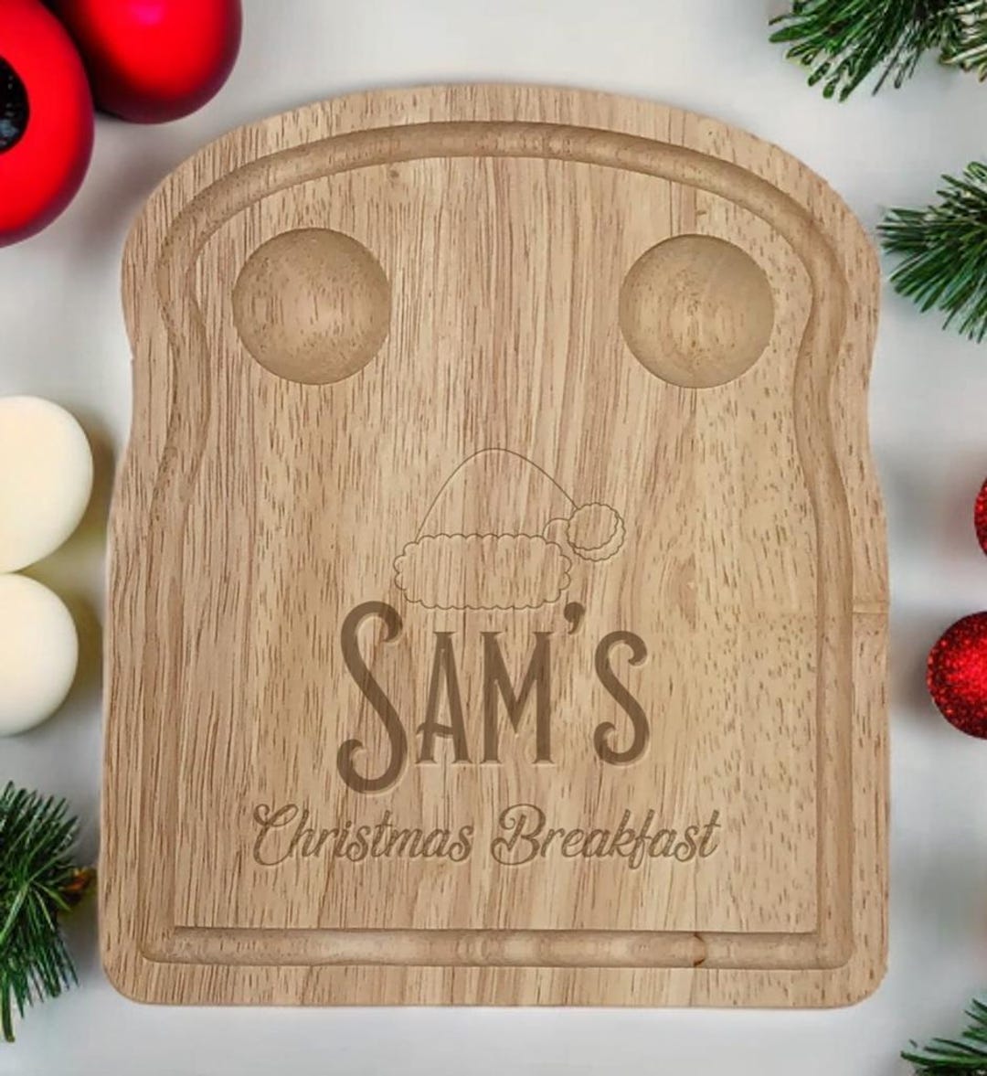 Personalised Christmas Dippy Egg Board Egg and Soldiers Breakfast Board ...