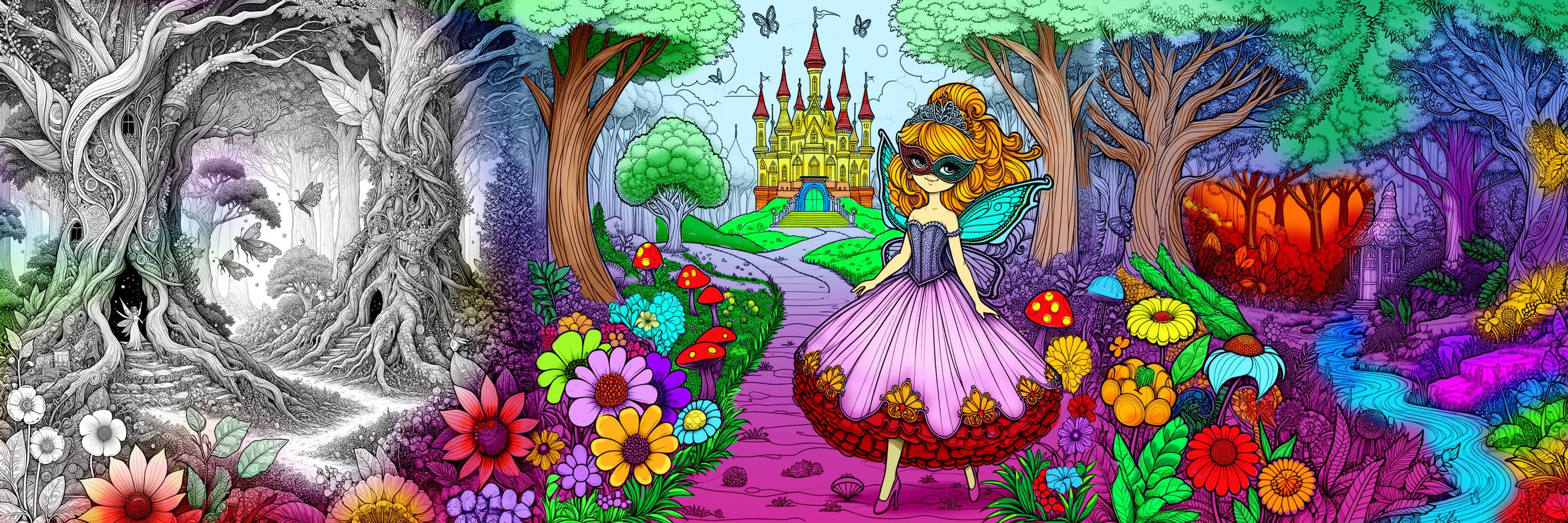 Creative Exploration Coloring Giant Posters 24x72 Enchanted Masquerade ...