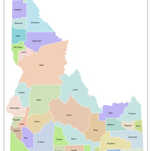 Wall Art Impressions 24"x36" Poster Idaho County Map - Etsy