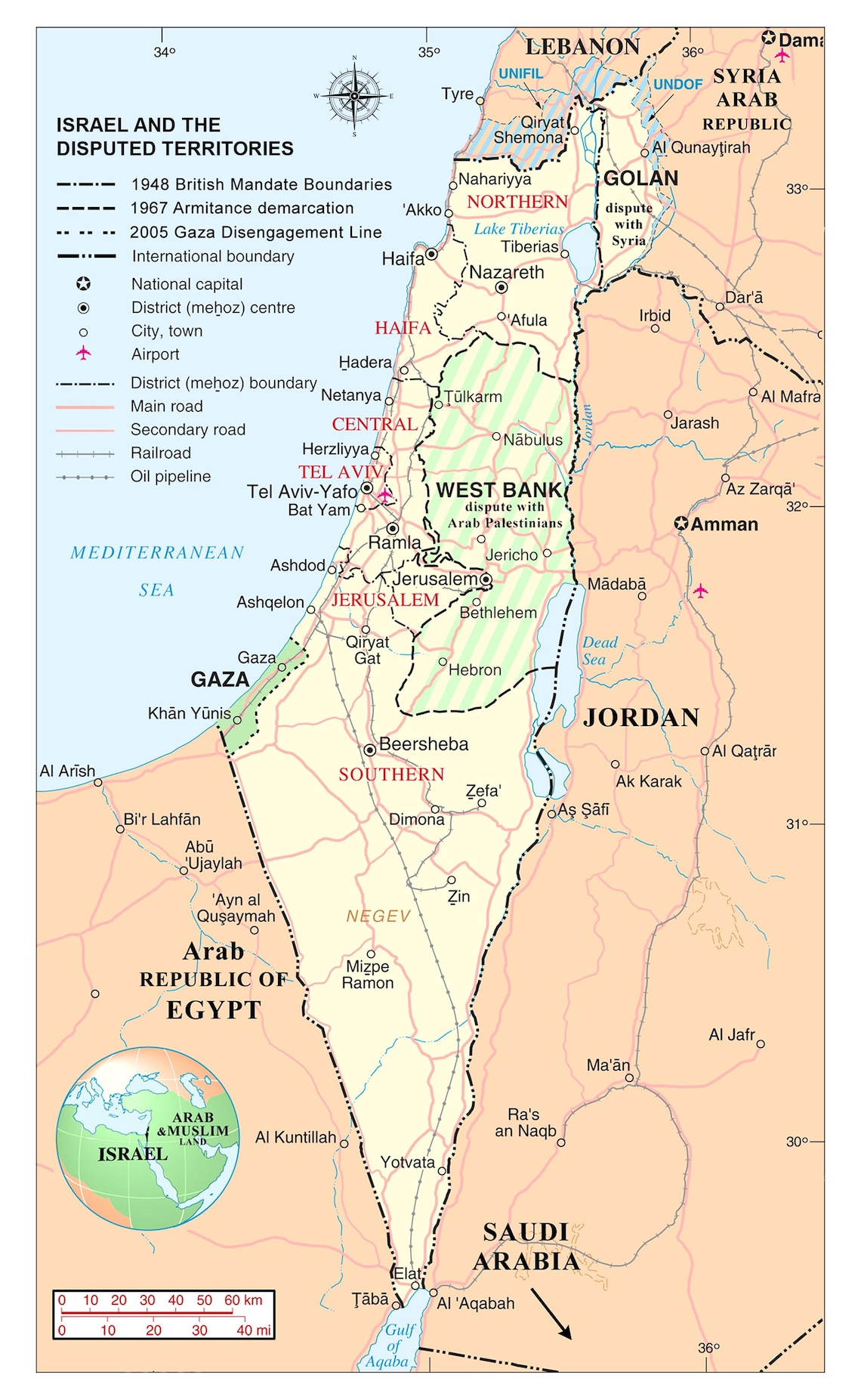 24x39in Poster Israel and the Disputed Territories Map - Etsy