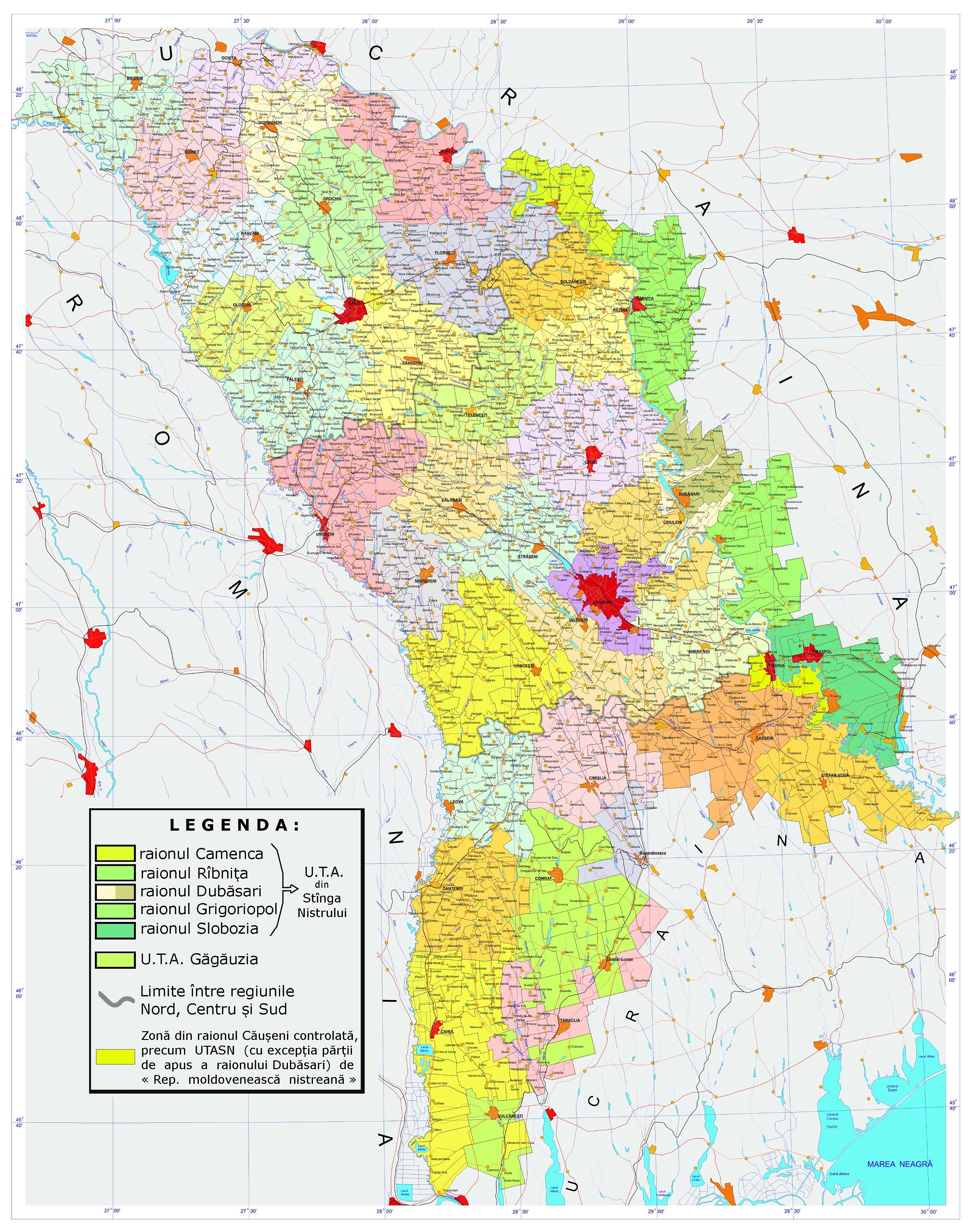 24x30in Poster Administrative Map of Moldova - Etsy