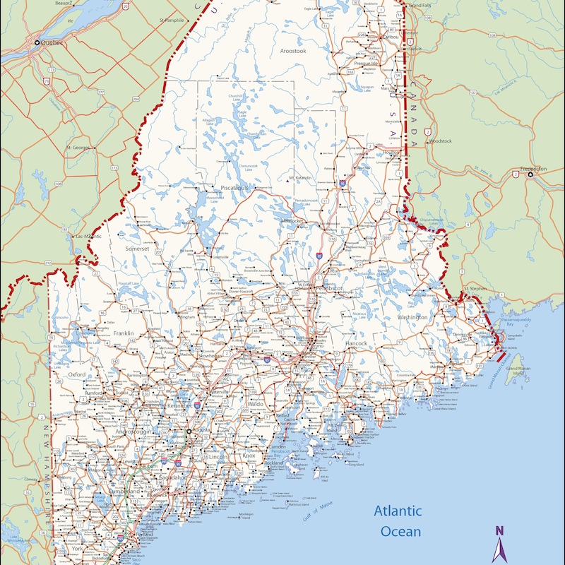 Maps of Maine Towns - Etsy