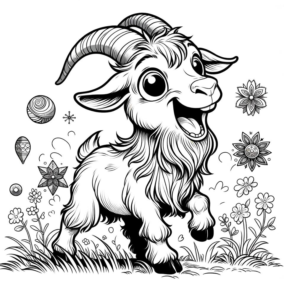 Animals Coloring Pages, Giant Coloring Posters 5-pack Goat, Bee, Tiger ...