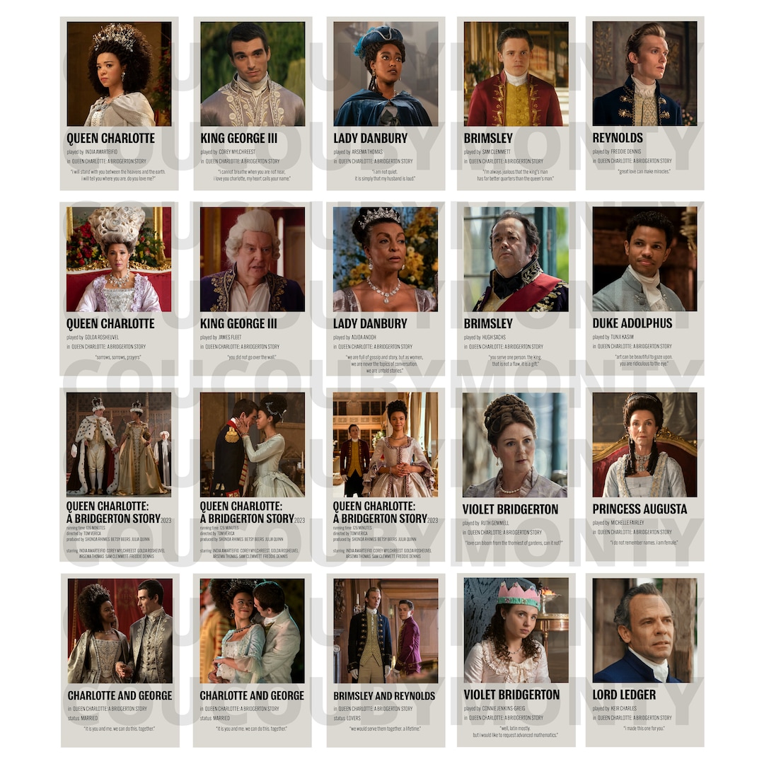 Minimalist Queen Charlotte Characters Poster Print Pack Set - Etsy