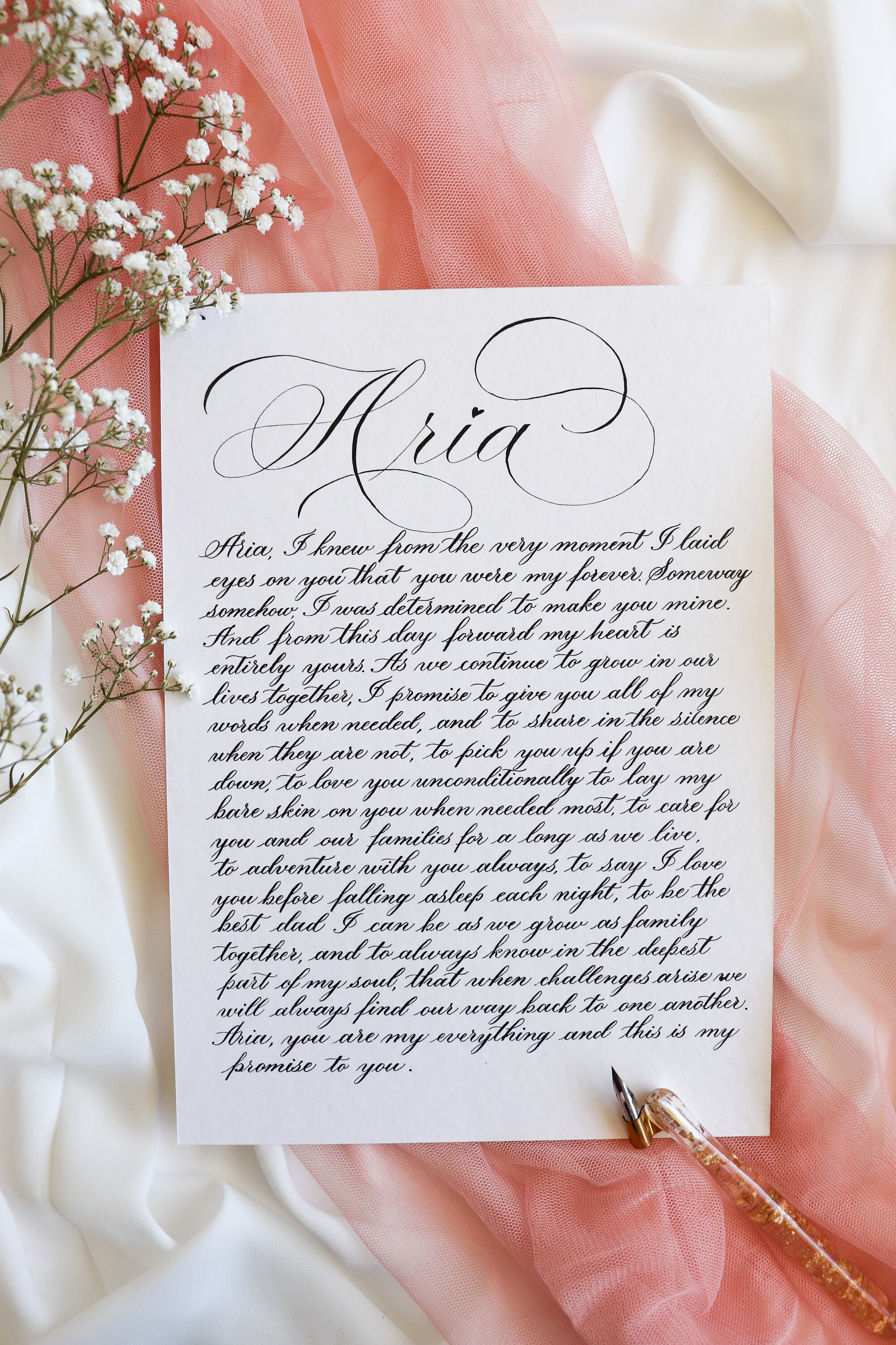 Custom Calligraphy Quote L Wedding Vows L Hand-written Letter L ...