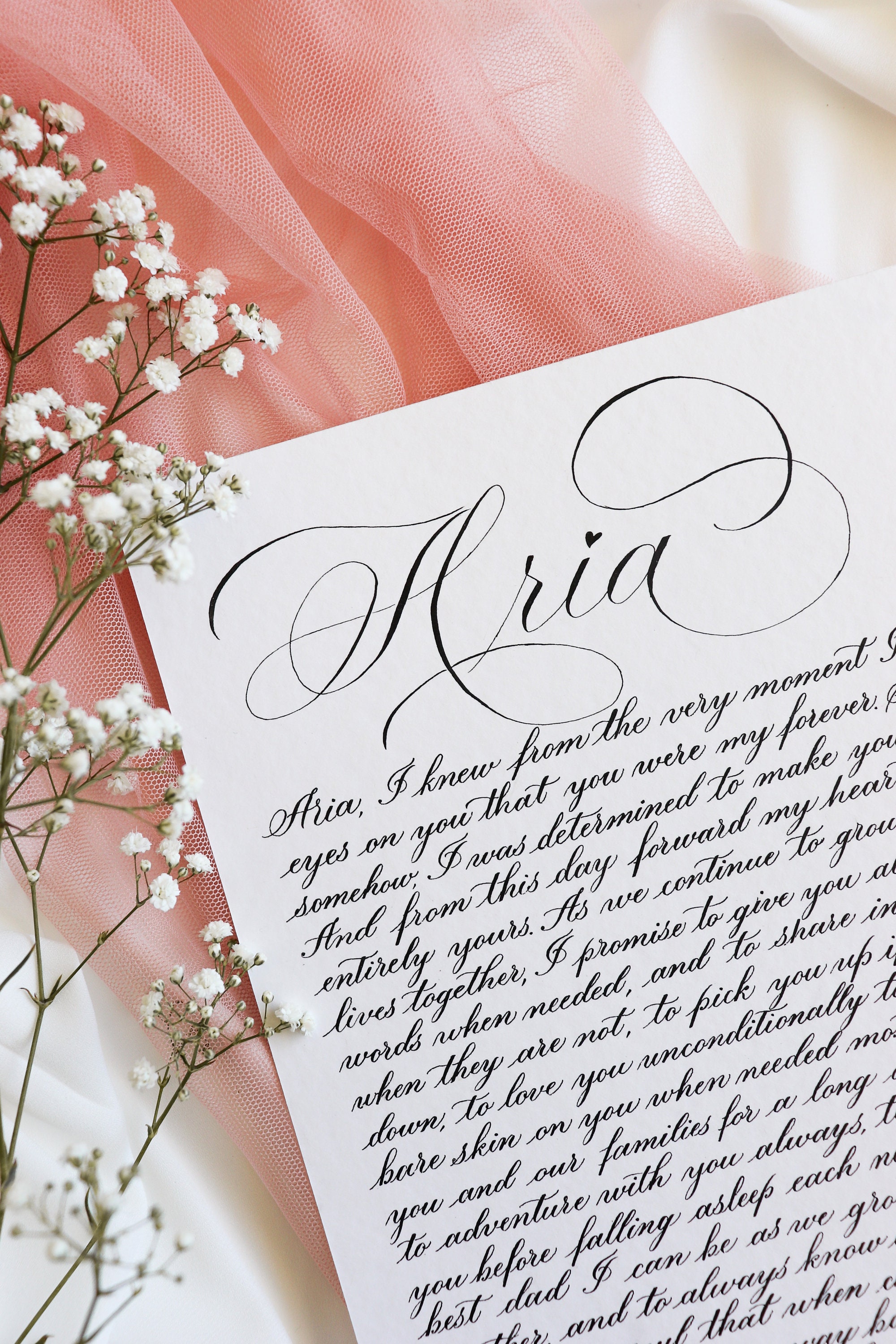 Custom Calligraphy Quote L Wedding Vows L Hand-written Letter L ...