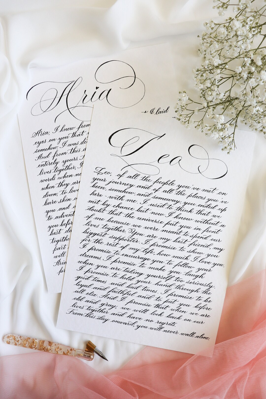 Custom Calligraphy Quote L Wedding Vows L Hand-written Letter L ...