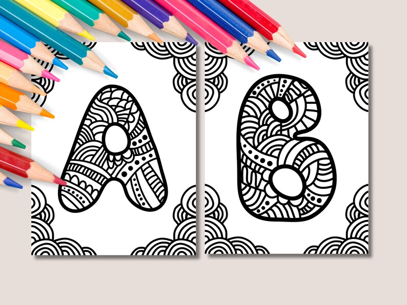 ABC Coloring Pages, Alphabet Coloring Books, Digital Download Coloring ...