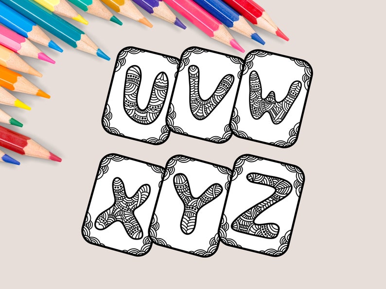 ABC Coloring Pages, Alphabet Coloring Books, Digital Download Coloring ...