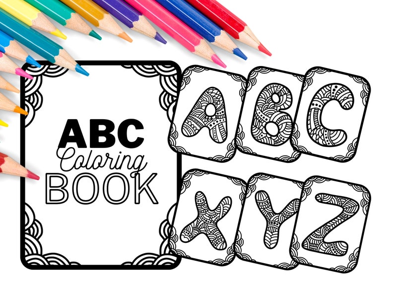 ABC Coloring Pages, Alphabet Coloring Books, Digital Download Coloring ...