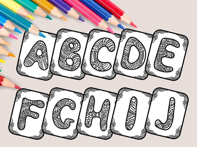 ABC Coloring Pages, Alphabet Coloring Books, Digital Download Coloring ...